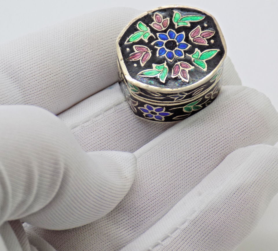 Vintage Italian Handmade Sterling Silver 925 Decorated Pill Snuff ...
