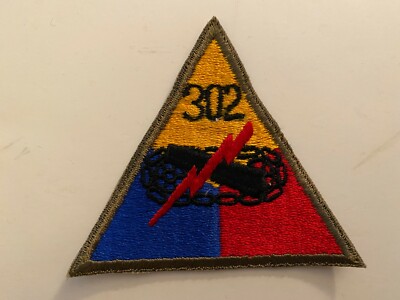TT452 WW2 US Army Armored Tank Battalion Division Triangle Patch 302nd ...