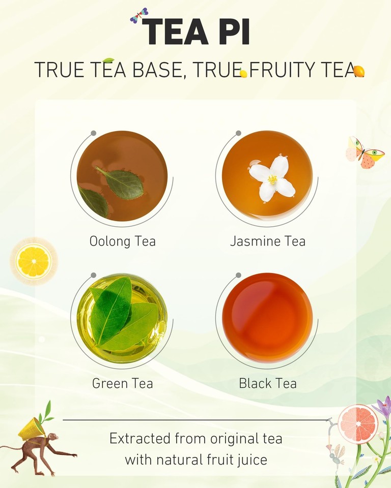 Tea PI Iced tea – Oolong Tea, Green Grape Sweet Iced Fruit Tea Bottles ...