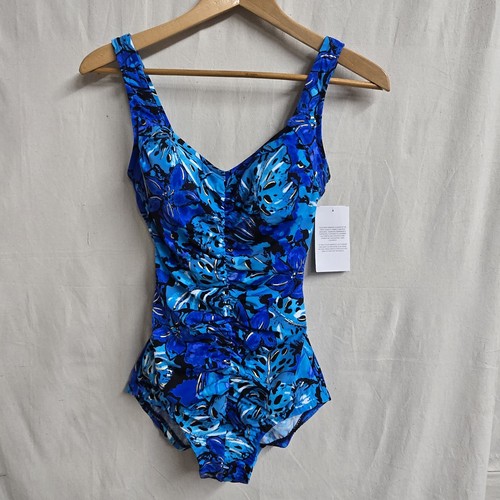 Azul By Maxine Of Hollywood One Piece Swimsuit Blue Floral Women's Size ...