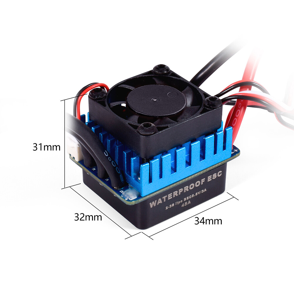 RC WLtoys 144010 124019 124016 Waterproof 45A Brushless ESC with ...