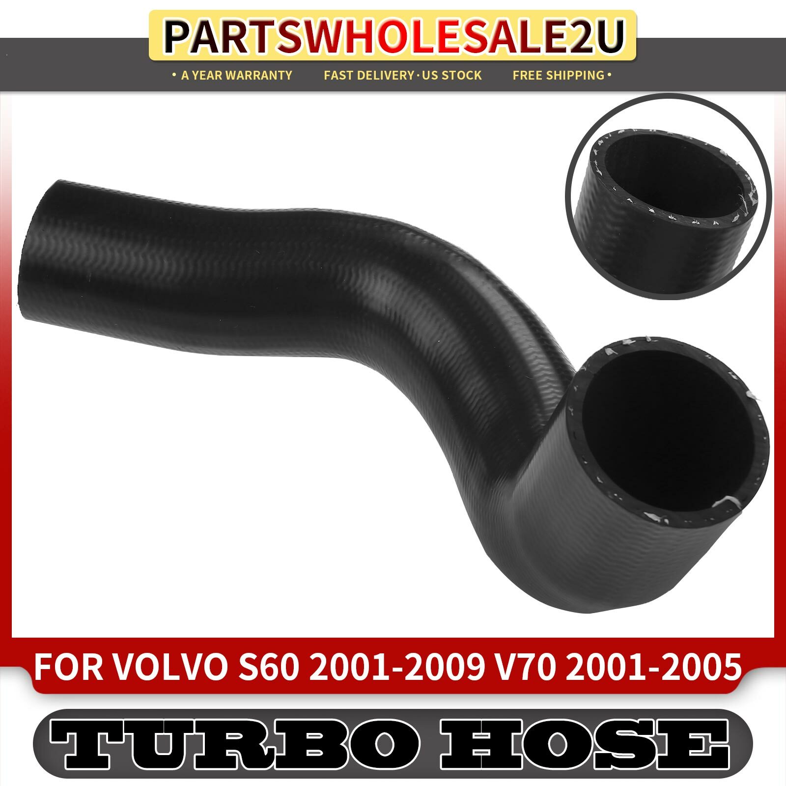 Front Right Turbocharger Intercooler Hose for Volvo S60 2001-2009 V70 ...