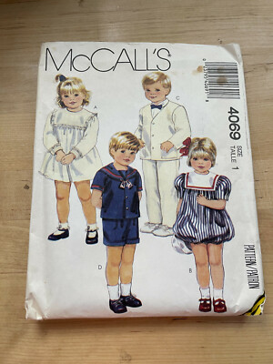 Vintage 1970s McCall's pattern 4069 toddler dress jacket pants shorts ...
