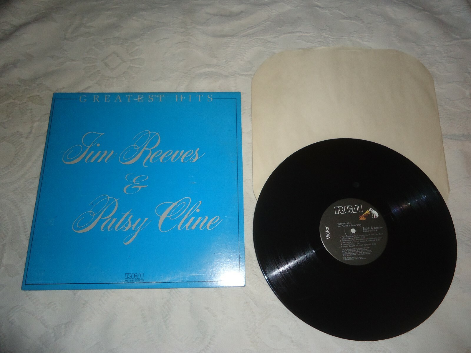 JIM REEVES & PATSY CLINE-GREATEST HITS 1981 RCA VICTOR REC. LP AYL1 ...