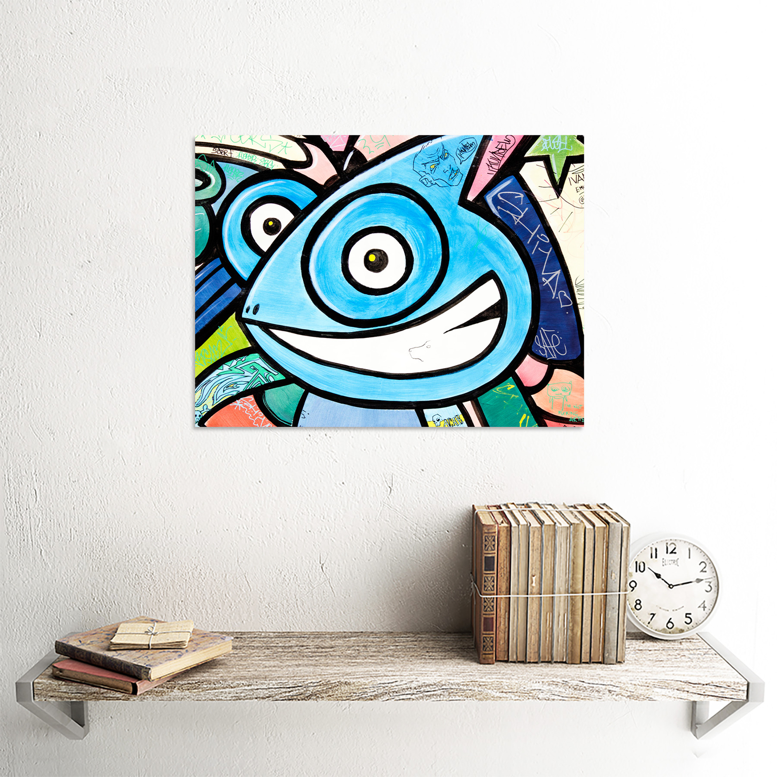 PAINTING ILLUSTRATION GRAFFITI STREET LIZARD GRIN ART PRINT POSTER ...