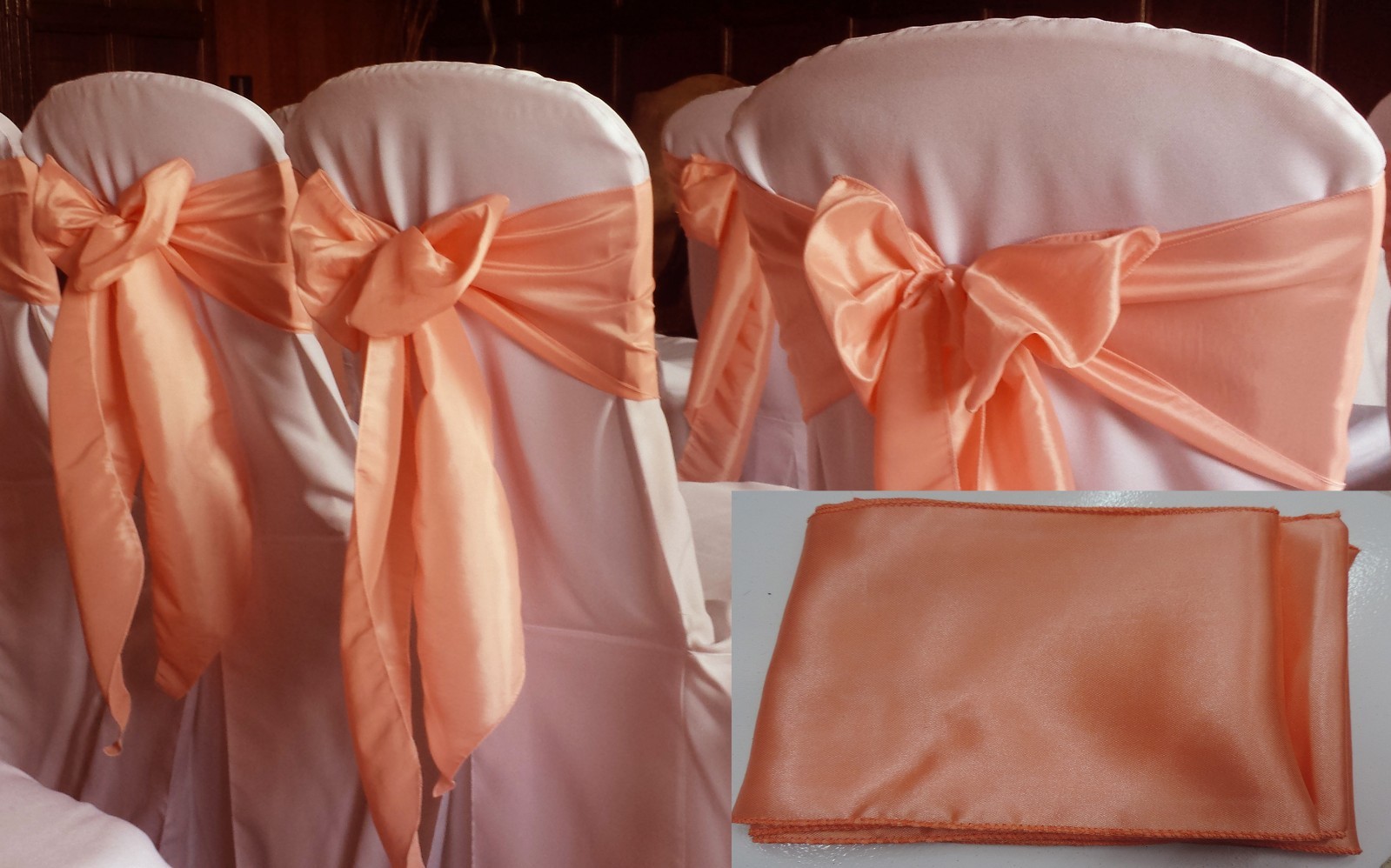 150 Satin Chair Sash Bow Sashes tie Wedding Banquet Party Event Venue ...