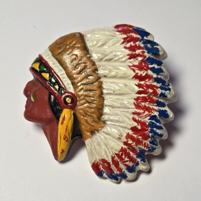 Indian Chief Painted Neal Neckerchief Slide Boy Scout BSA w/ Small R | eBay