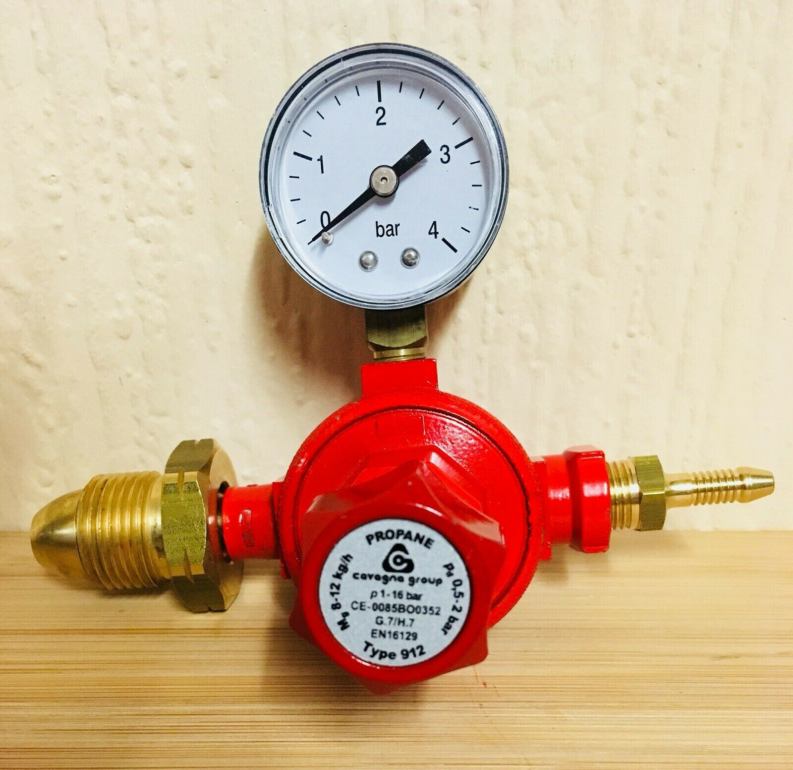 Reca 912 0.5 - 2 Bar High Pressure Propane Gas Regulator with Gauge | eBay