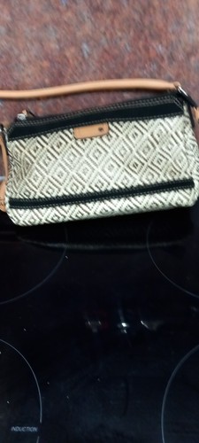 Tula Leather Raffia Weave Ladies Bag Small handle bag v gc | eBay