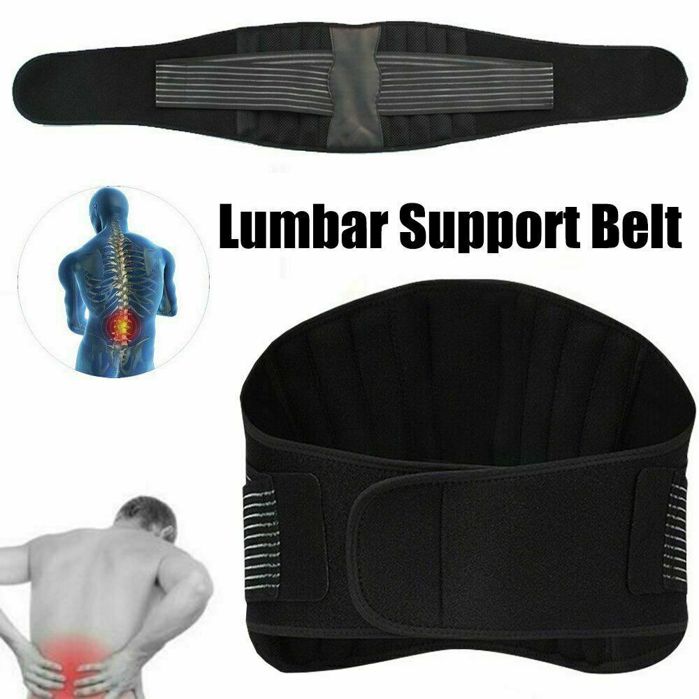 Lumbar Lower Back Support Belt Pain Relief Brace Strap Fitness Waist ...