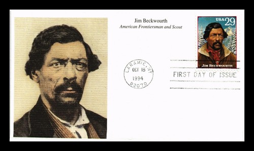 US COVER JIM BECKWOURTH LEGENDS OF THE WEST FIRST DAY ISSUE MYSTIC ...