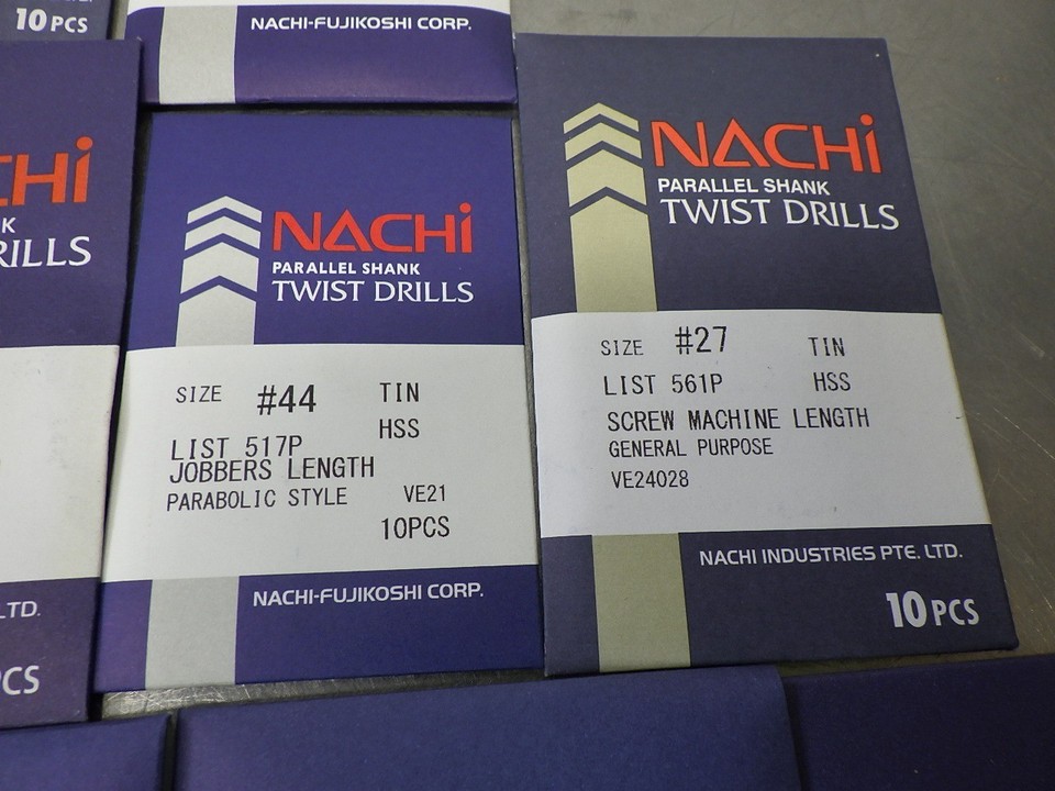 Lot of 130 NEW! Assorted NACHI HSS Drills-Various Sizes (As Shown) | eBay
