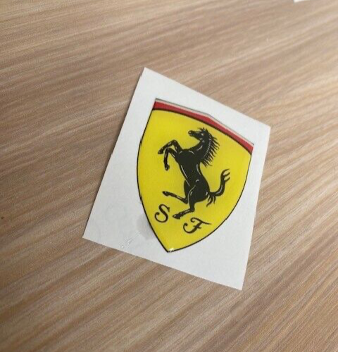 Ferrari Shield Domed Sticker Badge Decal 3D Gel Car Sticker 50x40mm ...