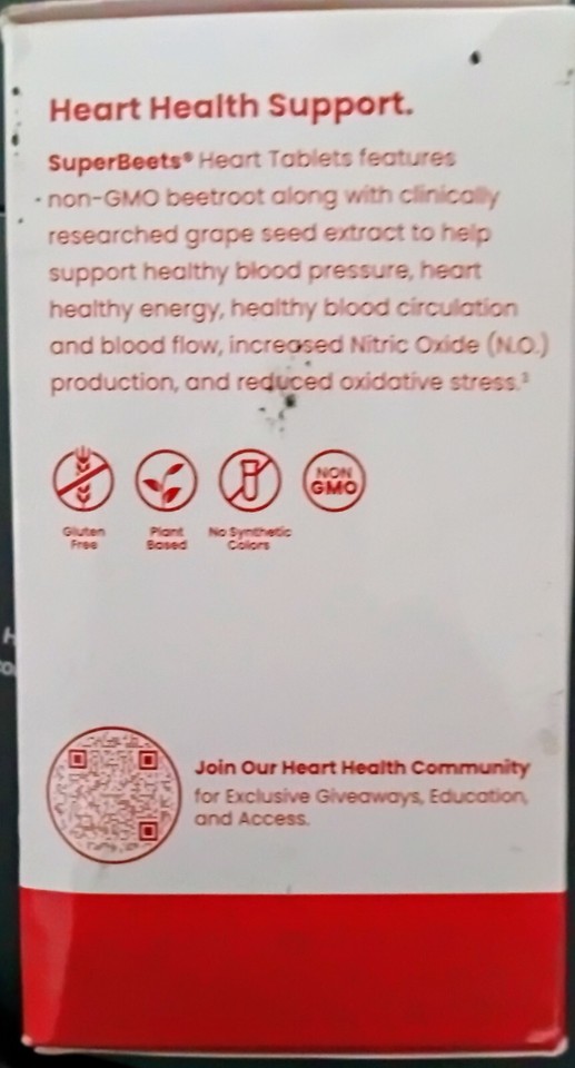 2 HUMANN SUPER BEETS BLOOD PRESSURE HEART SUPPORT SUPPLEMENT 60 X2 120 ...