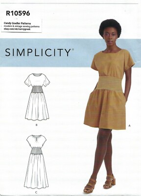 Simplicity R10596 Dress with Knit Midriff & Pockets Sz 14-22 UNCUT ...