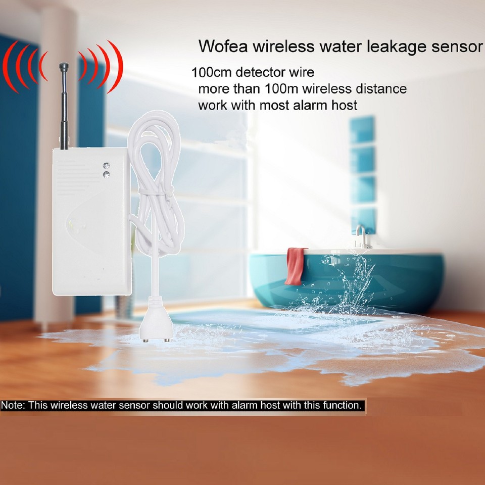 12V 433MHZ Wireless Water leak Sensor Water Leakage Detector For Alarm ...