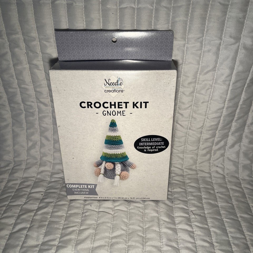 NEW Needle Creations Crochet Kit Winter Gnome Cross Stitch Intermediate ...