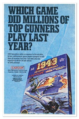 Capcom 1943 Nintendo NES Game Vintage 1989 Full-Page Newsprint Magazine ...