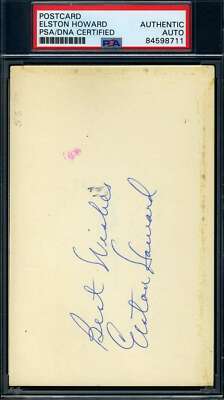 Elston Howard PSA DNA Coa Signed 1980 GPC Government Postcard Autograph ...
