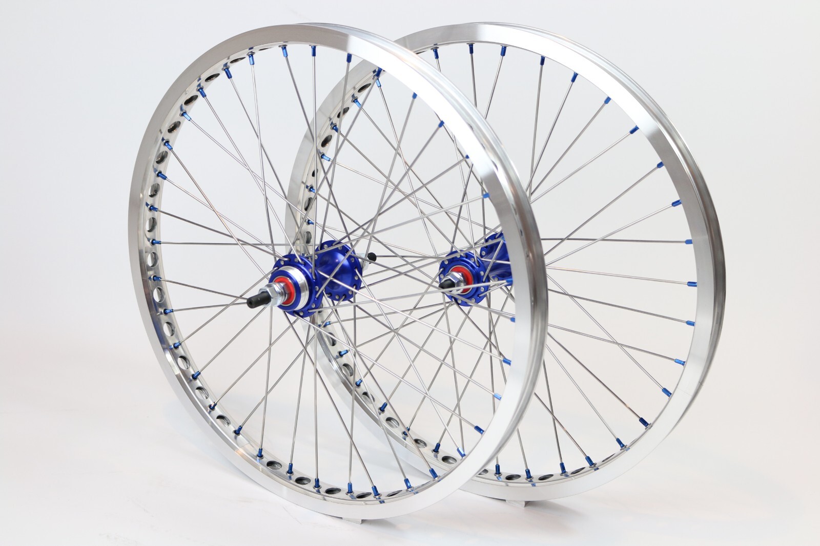 Technique BMX 24in Polish/Blue Alloy BMX Wheelset Sealed Bearing ...