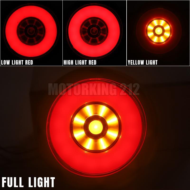 2X 4Inch Round LED Tail Lights Indicator Brake Stop Reverse Trailer ...