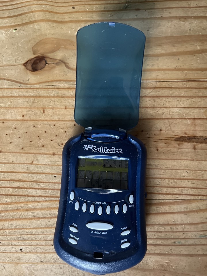 Radica Flip-Top Lighted Solitaire Electronic Blue Handheld Game ...