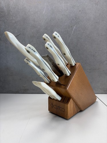 CUTCO White Pearl Knife Set with Oak Block – 11-Piece Set (USA Made) | eBay