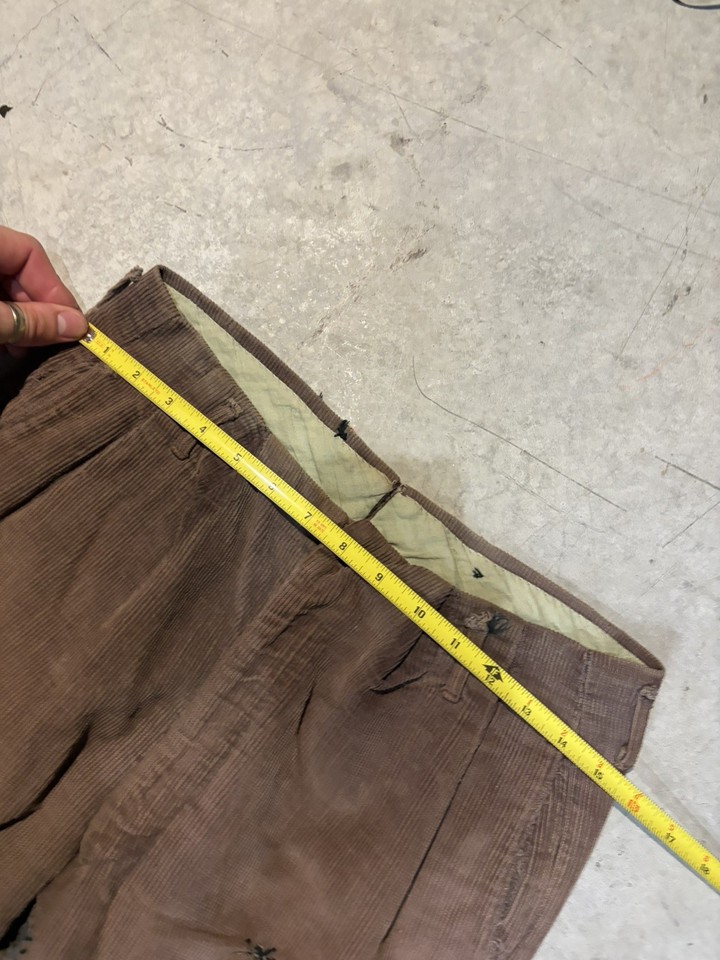 Vintage 40s Brown Sun Faded Corduroy Pants Farm Distressed Sanforized ...