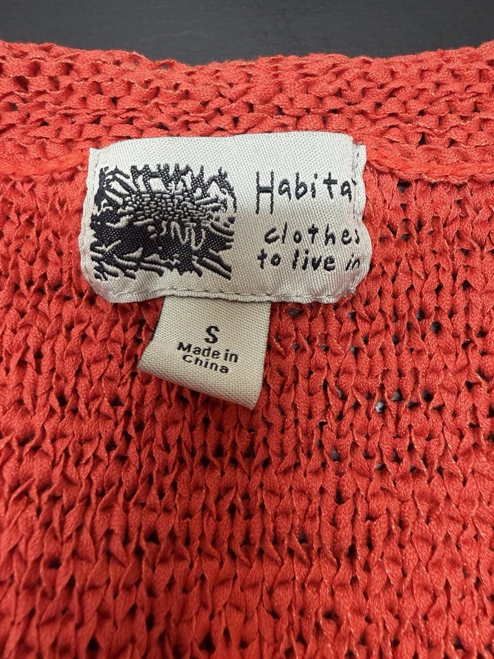 Habitat Clothes To Live In Sweater Lagenlook Boho Orange Top Cotton ...