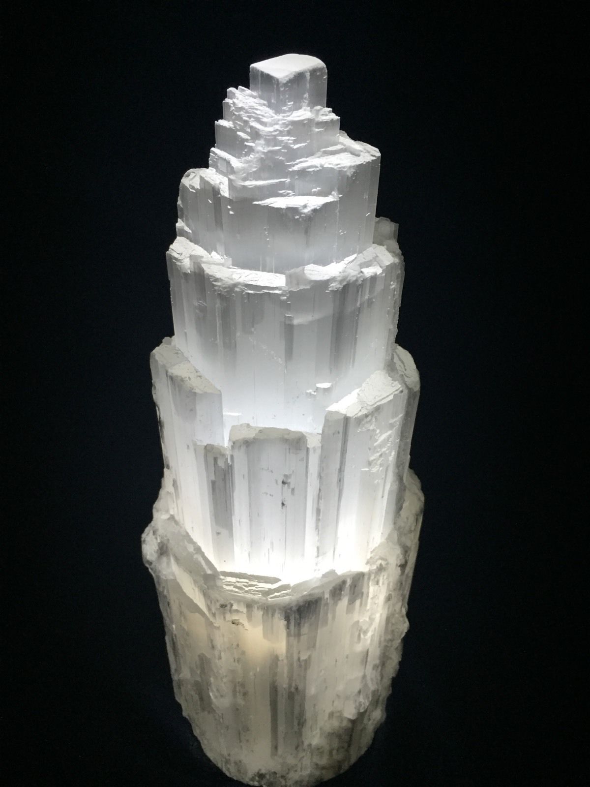 XL Selenite Tower Lamp " White Natural Crystal Light 16" Extra Large ...