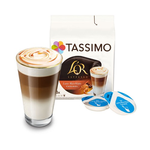 Tassimo Coffee Pods L'OR Espresso Latte Macchiato Caramel 5 x 8 Drinks ...