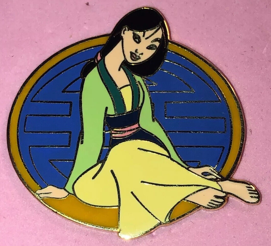 DISNEY VERY HARD TO FIND PRINCESS MULAN SITTING IN FRONT OF A BLUE ...