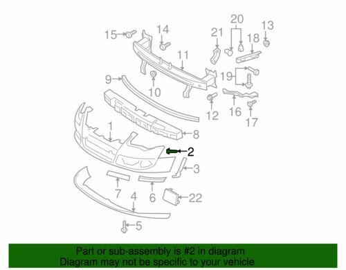 Genuine Volkswagen 2006-2010 Passat Komfort Front Bumper Cover Pin WHT ...