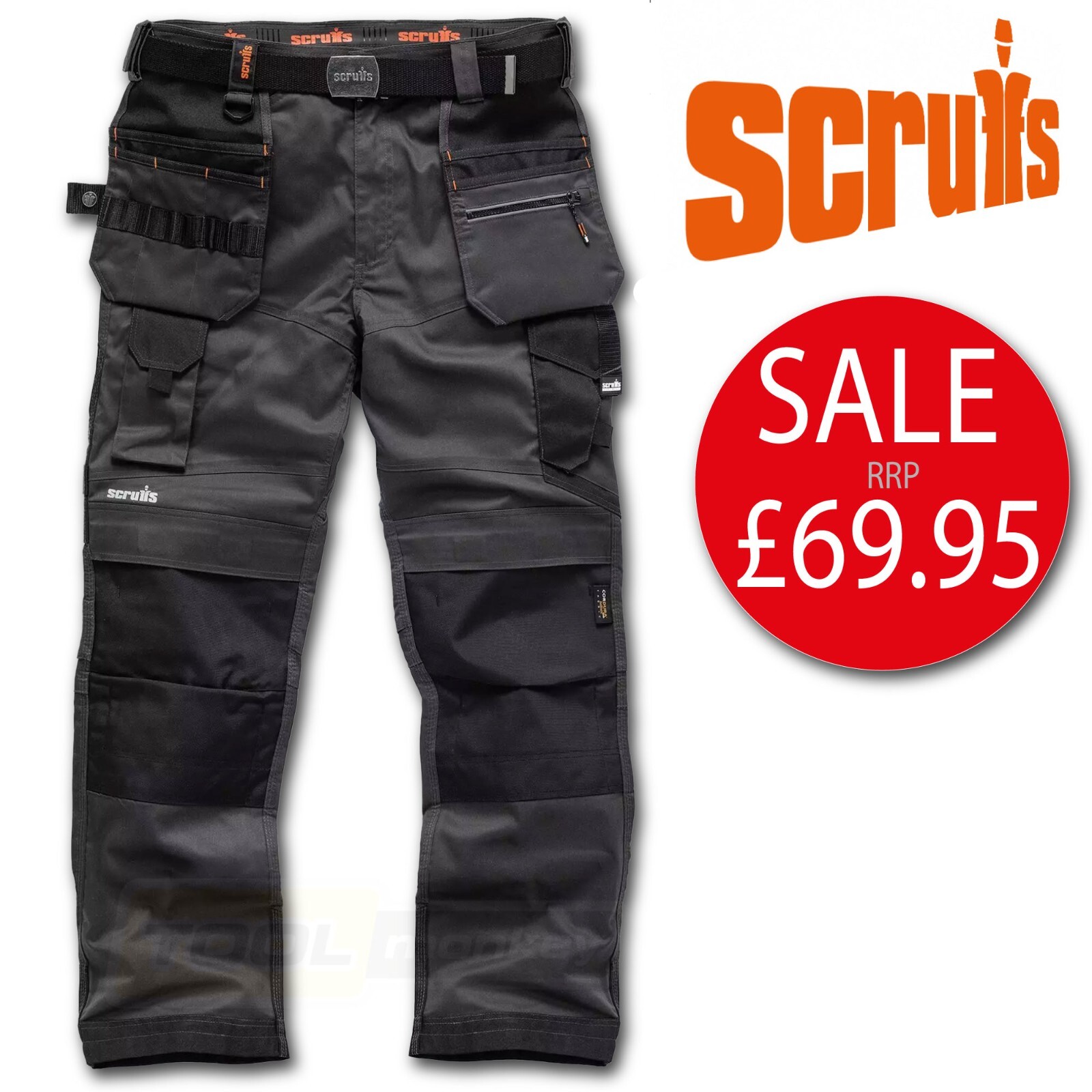 Scruffs Pro Flex Work Trousers with Holster Pockets Graphite Grey | eBay UK