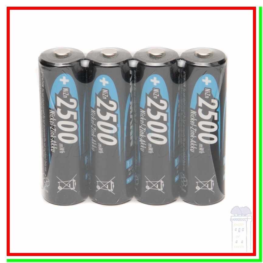 4 Batterie Ricaricabili AA Pile Stilo Mignon NiZn Nichel zinco ZR6 ...