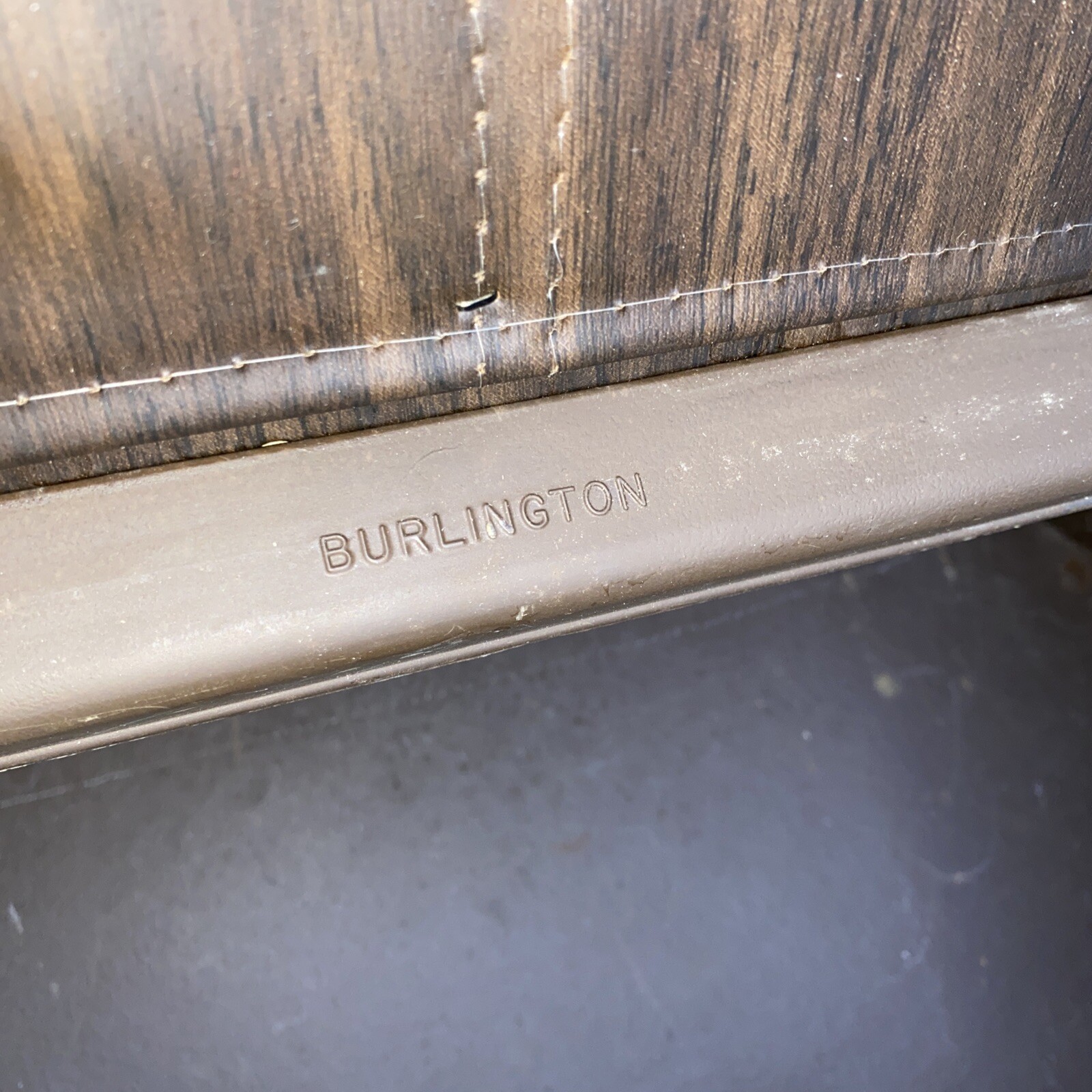 VINTAGE BURLINGTON Vinyl Faux Walnut Grain Brass Trim BASKET BOX STORAGE STOOL | eBay