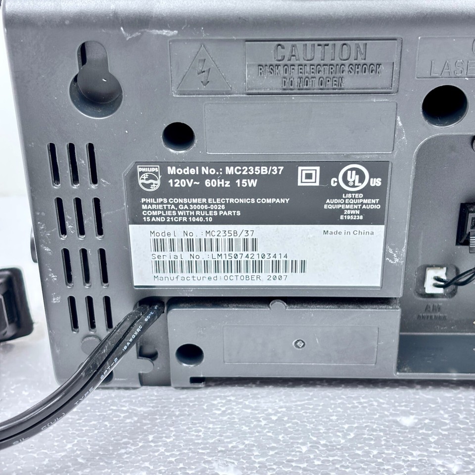 Philips Micro System MC235B FM/AM CD Player Wall Mountable w/ Remote ...