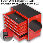 Portable 5-Drawer Micro Roll Cab Steel Tool Box, Red Hand Carry Tool ...