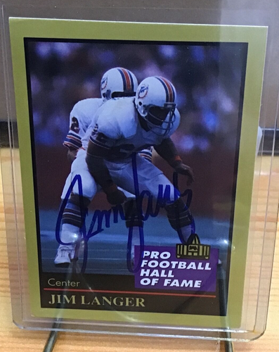 Jim Langer 1991 Enor Hall of Fame Football Card #82 Autographed Signed ...