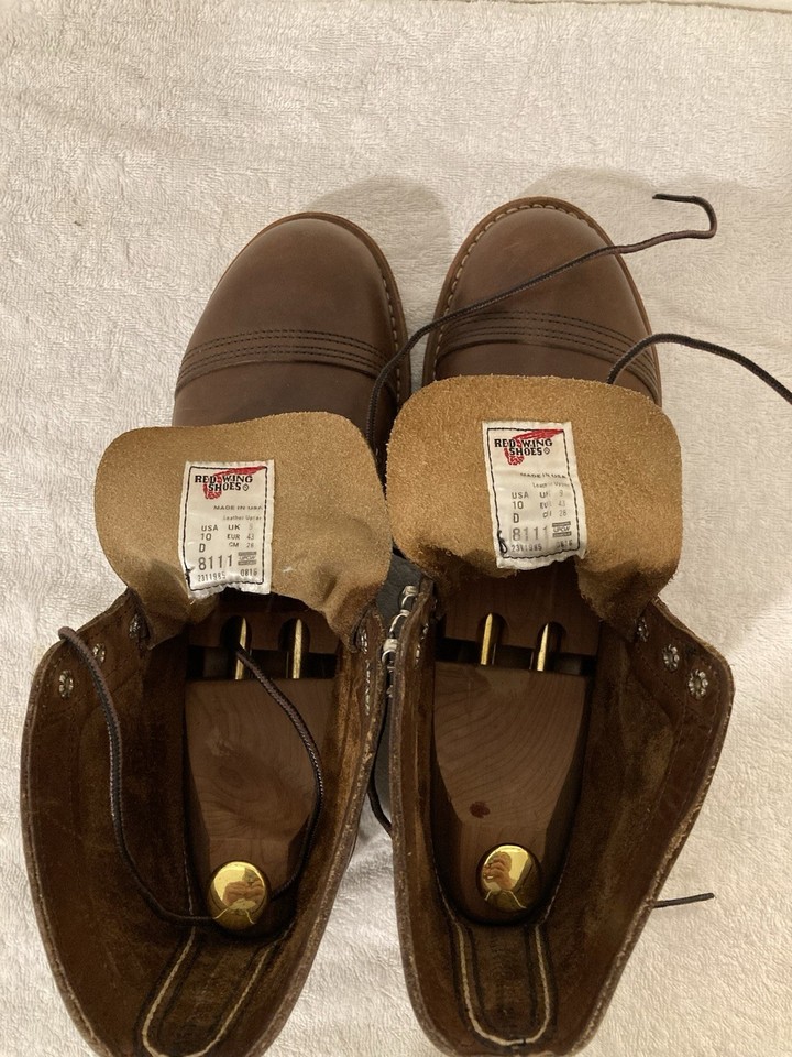 Red Wing Shoes 8111 Iron Ranger Harness Brown Leather Boots Cork Sole ...