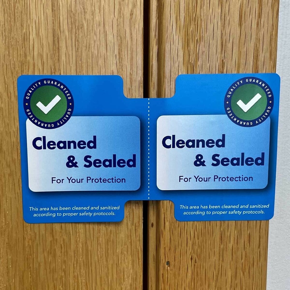 Cleaned & Sealed Tamper Seal Blue Safety Labels | 2.875 x 5" inch - 500 ...