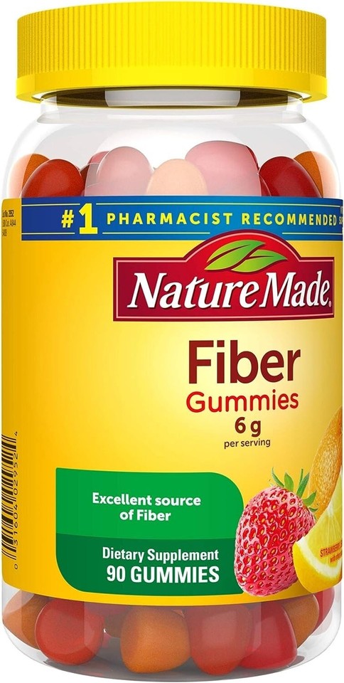 Nature Made Fiber 6g Dietary Supplement for Digestive Health Support ...