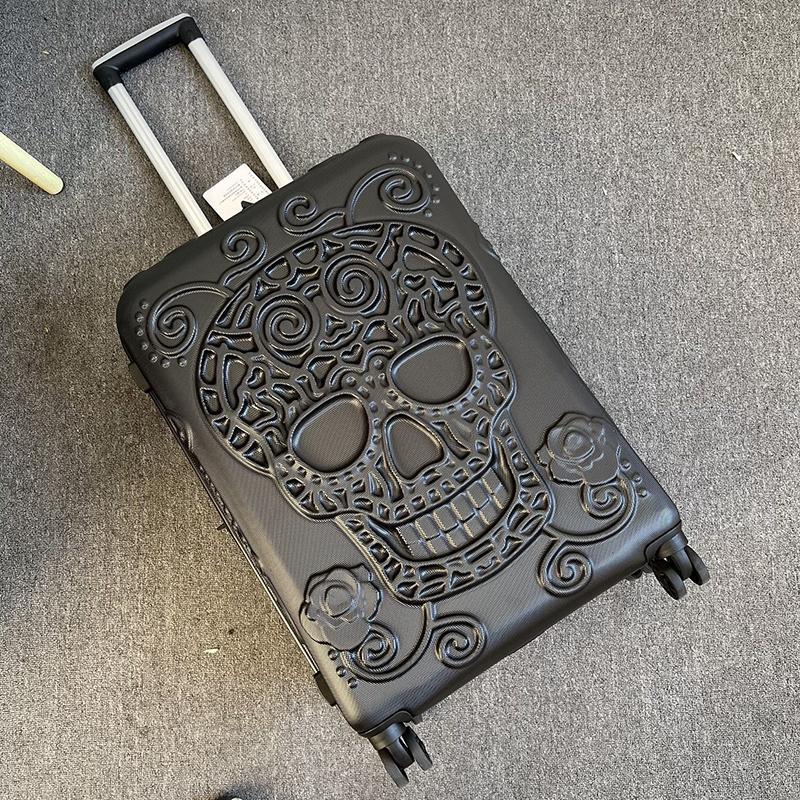 Travel Punk 20" 24" 28" New Skull Luggage Bag Cabin Kinder Trolley ...
