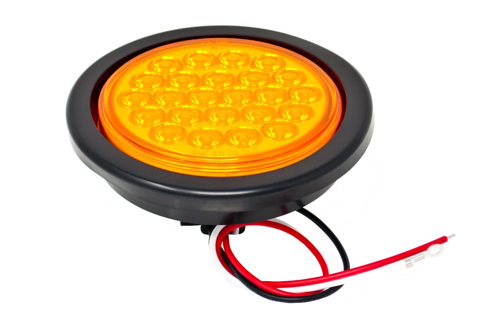 4" Inch Amber 24 LED Round Signal/Side/Tail/Turn Trailer Light Kit ...