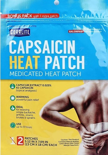 Coralite Heat Patch Capsaicin Topical Analgesic, 5.12in x 7.09 In ...
