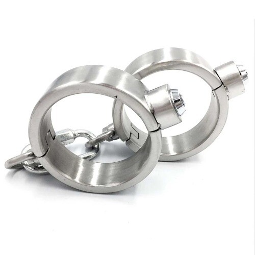 New Stainless Steel Lockable Connect Handcuffs Bondage Manacles Wrist ...
