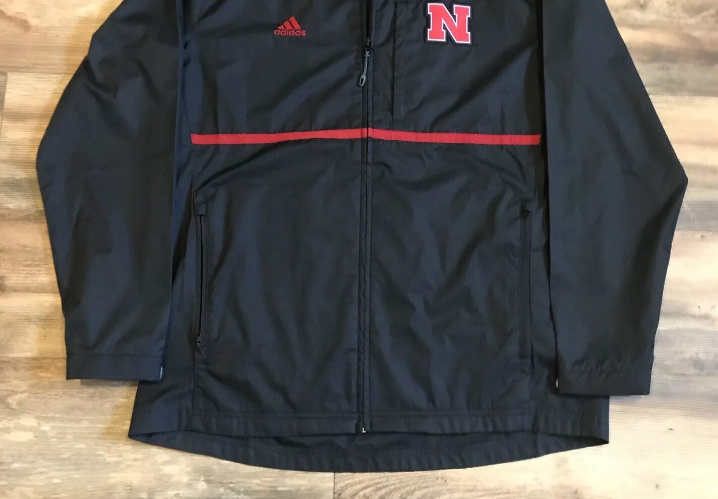 Nebraska Cornhuskers Adidas NCAA Full Zip Windbreaker Jacket Mens Large ...