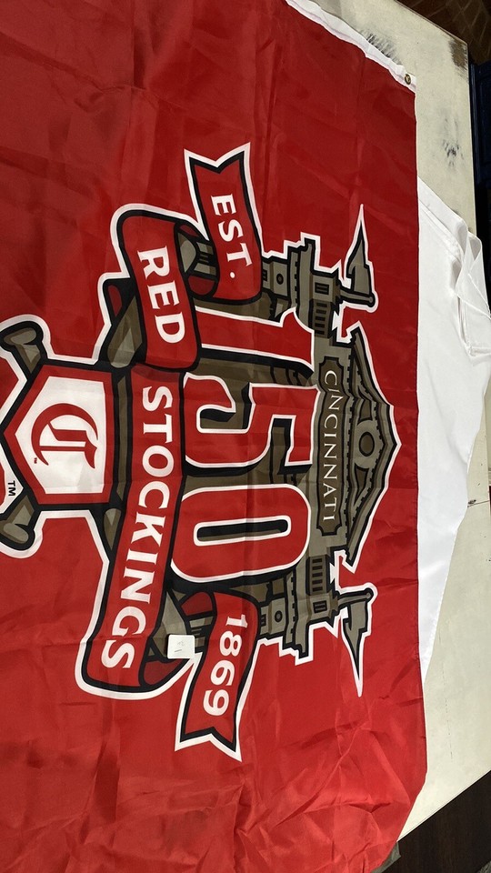 CINCINNATI REDS - MLB 150th Anniversary Red Stockings Flag | eBay