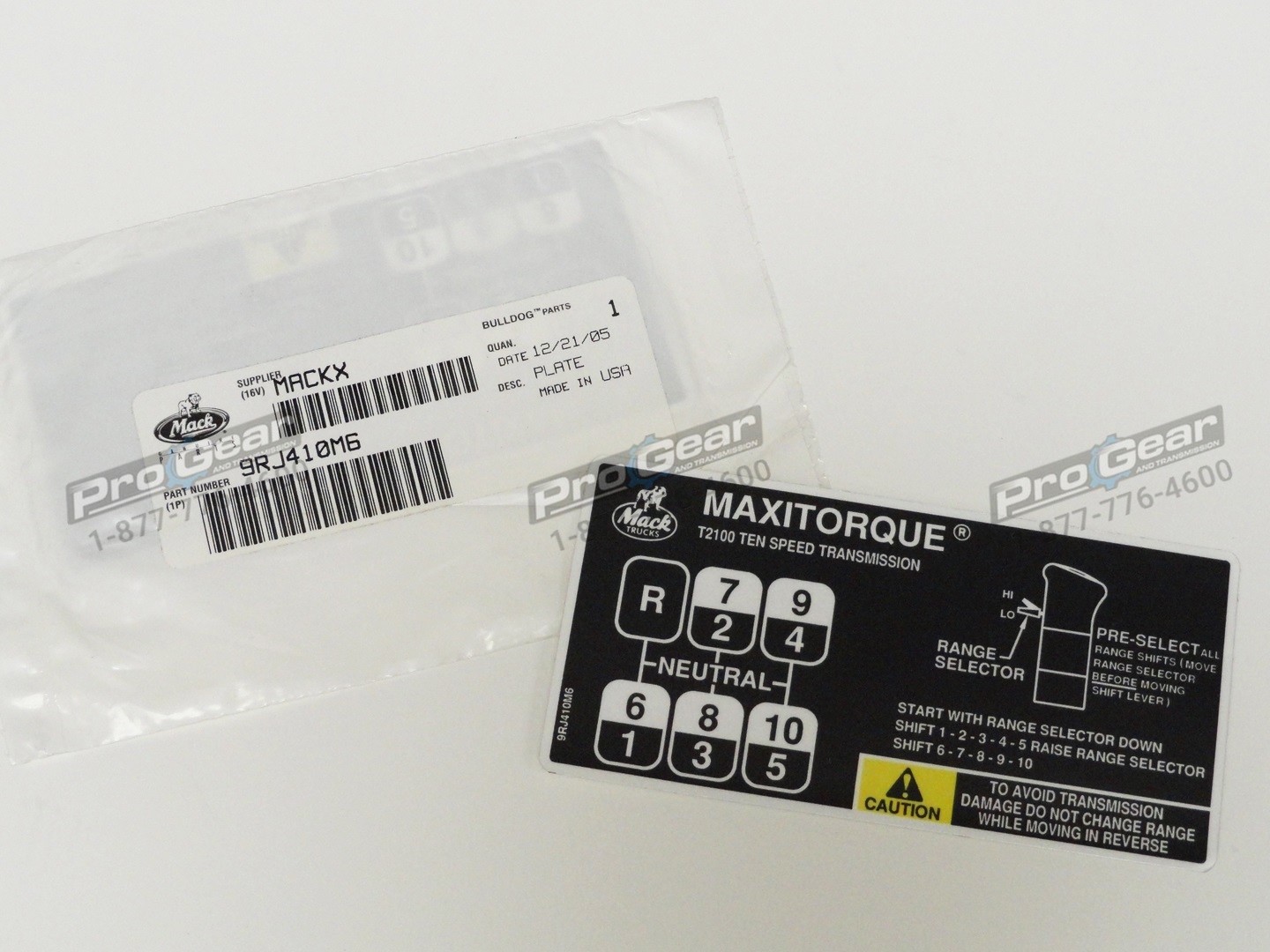 10 speed Mack Transmission T2100 shift pattern 9RJ410M6 | eBay