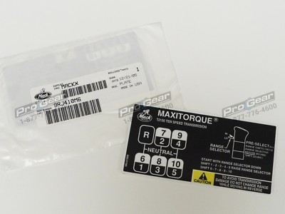 10 speed Mack Transmission T2100 shift pattern 9RJ410M6 | eBay